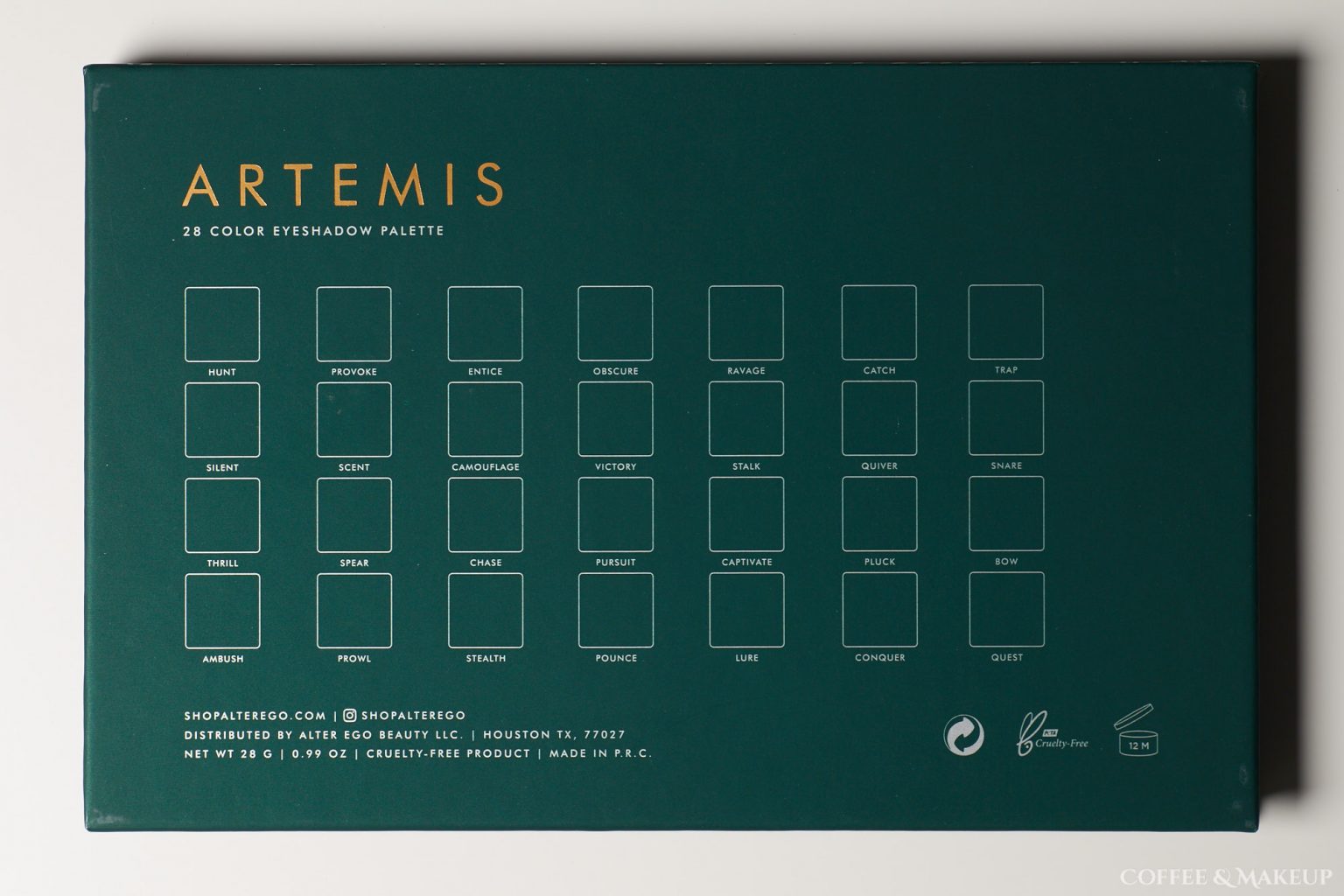 Review: Alter Ego Artemis Palette - Coffee & Makeup